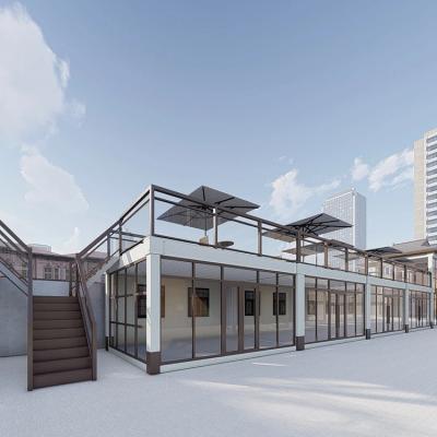 China Puertas de aluminio y ventanas de acero Casas prefabricadas de contenedores Casa para alta carga de viento de 50 m/s en venta