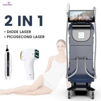 China 4 sondas melhor preço de remoção de pelos a laser 755Nm Picosecond + 808Nm Diodo Laser Beauty Machine for sale