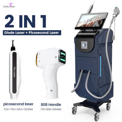 China 4500W Large Area Diode Laser Hair Removal + Pico Laser Tattoo Removal Máquina de Rejuvenescimento da Pele for sale