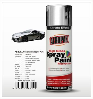 China Aeropak  aerosol can 400ml 10oz Chrome Effect spray paint with all colors acrylic for sale