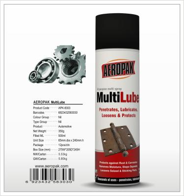 China AEROPAK 500ML aerosol spray can all purpose multi spray MultiLube for sale