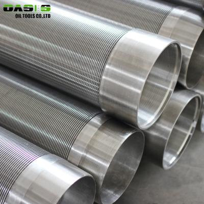China 6 Inch AISI304L Well Casing Pipe , V / Wedge Shaped Silver Wedge Wire Filter for sale