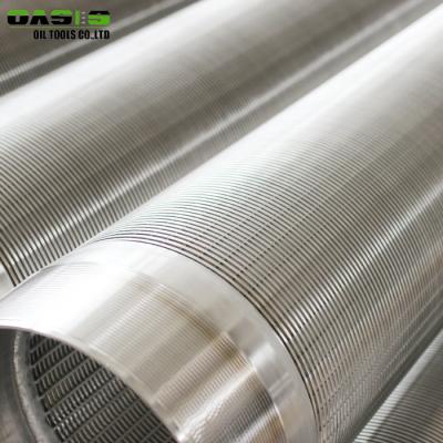 China 6 Inch AISI304L Well Casing Pipe , V / Wedge Shaped Silver Wedge Wire Filter for sale