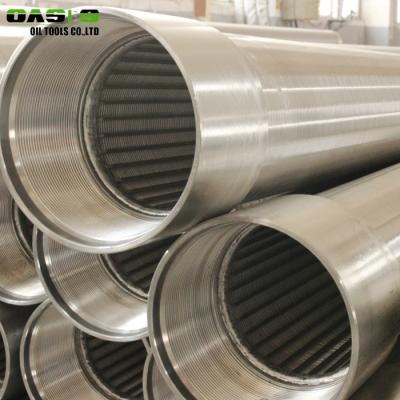 China 6 Inch AISI304L Well Casing Pipe , V / Wedge Shaped Silver Wedge Wire Filter for sale