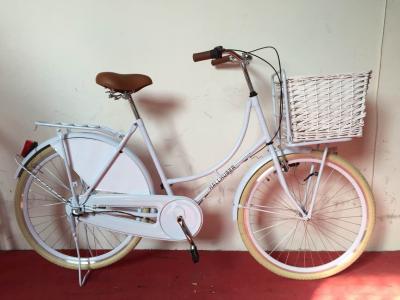 China Fashion style white color hi-ten steel  26/28 size elegant retro city bike for lady for sale