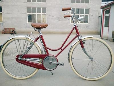 China Cheap manufacturer price colorful hi-ten steel  26/28 size elegant retro lady bike with bag  for sale made in China for sale