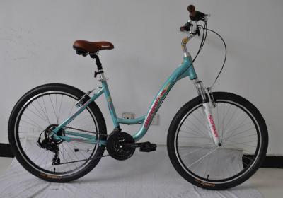 China CE standard steel  26 inch OL city bike for lady  with Shimano 21 speed with basket and carrier for sale