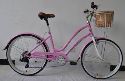 China CE standard hi-ten steel  26 inch elegant city bike for lady  with Shimano 6 speed for sale