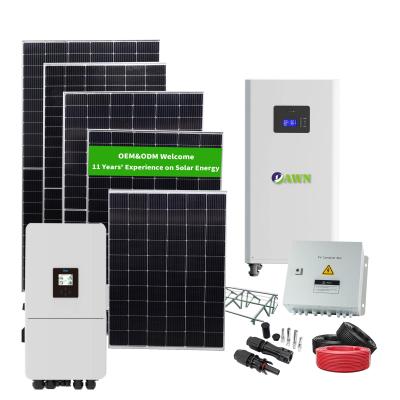 China Complete on Grid Solar Power System with Lithium Battery Full Kit for Home House Residential Use for sale