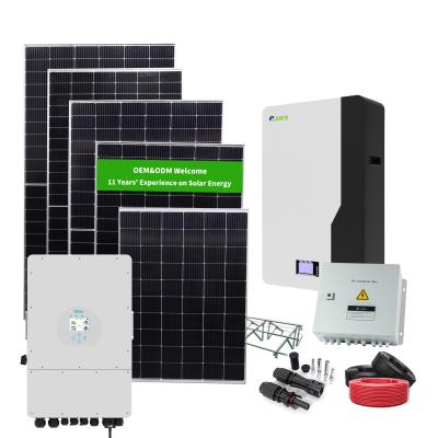 China Hot Selling and High Quality Full Off-Grid Monocrystalline Silicon Solar Power System Home Kit with Lithium Ion Battery for sale