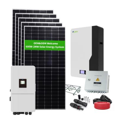 China Factory Direct Sales Solar Power System Full Package 15KW 20KW Hybrid Solar Energy System for Home Use for sale