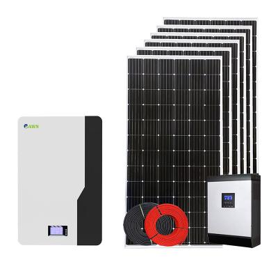 China Wholesale Price 2KW Rooftop Solar Mount System Home Solar Kits Portable Power Stations With Battery House System for sale