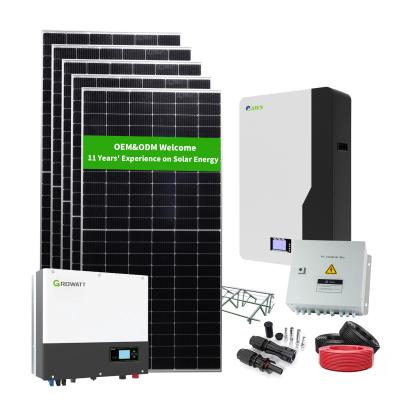 China Hybrid Borehole Water Pump System 6KVA Off Grid Solar Power System Battery 6KW Solar Power System All in One for sale