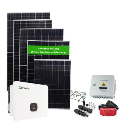 China Complete Set 8KW Solar Inverter on Grid 5KW Growatt Solar Inverter Grid Tie 10 KW Balcony Solar Power Plant for sale