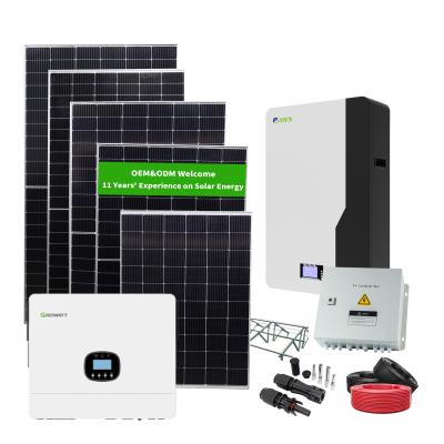 China Renewable Energy 6KW 8KW 10KW 12KW Solar Battery Storage Systems House Solar Power System Solar System for Home for sale