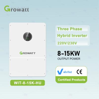 China Growatt Three Phase 48Vdc 8Kw 10Kw 12Kw 15 Kw Hybrid Solar Inverter With Mppt Charge Controller for sale