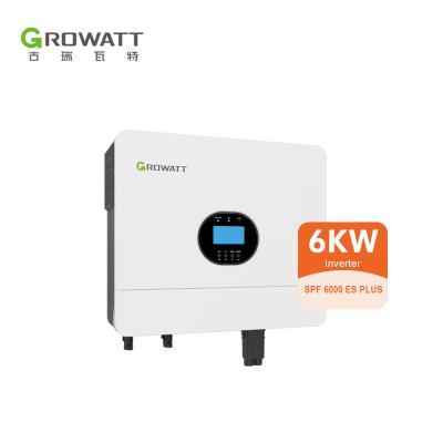 China Growatt 6 Kw Solar Inverter Off Grid Hybrid 5kw 6kw SPF 5000ES 6000ES Plus Pure Sine Wave Inverter With Charger 6000w 48v for sale