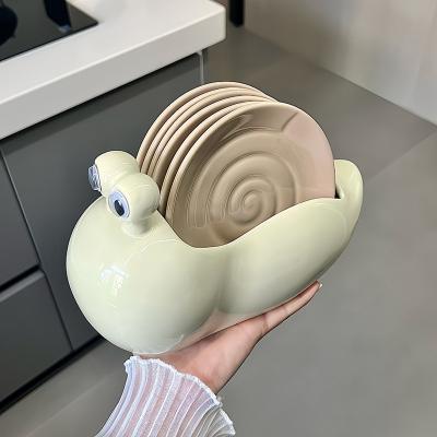 China Stocked Dinnerware Sets with Handpainted Ceramic Snail Dish of Kitchen Accessories for sale