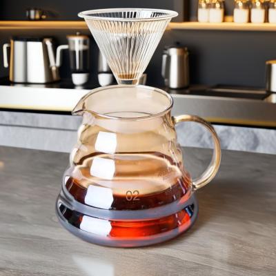 China 500ml-1000ml Capacity Portable Metal Glass Server with Lid Transparent Coffee Machine for sale