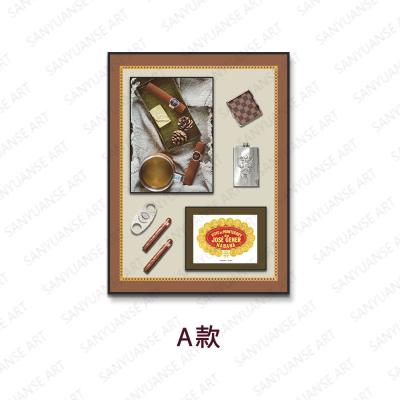Sophisticated Coffee Shop Decor Three-Dimensional Cigar Wall Art in Modern Chic Style