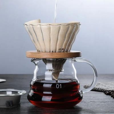 China Kitchen Modern Design Borosilicate Glass Coffee Maker Set with Permanent Drip Filter for sale