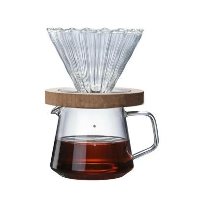 China Kitchen Modern Design Borosilicate Glass Coffee Maker Set with Permanent Drip Filter for sale