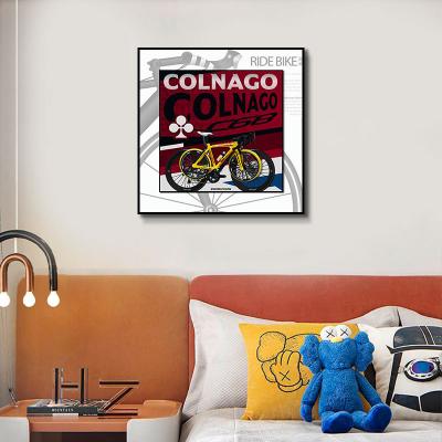 China Home Office Hotel Decoration Modern Retro Bicycle Hanging Wall Art with Crystal Mural for sale
