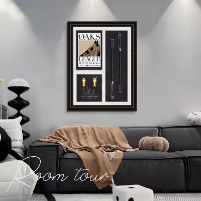 China Modern Retro Still Life Pattern Equestrian Mural Creative Building Blocks Wall Decor for sale
