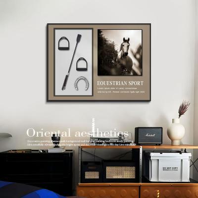 China Modern Retro Still Life Pattern Equestrian Mural Creative Building Blocks Wall Decor for sale