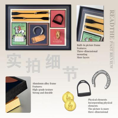 China Modern Retro Still Life Pattern Equestrian Mural Creative Building Blocks Wall Decor for sale