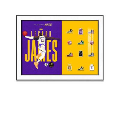 China Home Office Hotel Decoration Modern Electric Wall Art of Jordan and LeBron James Hanging Basketball Star Painting for sale