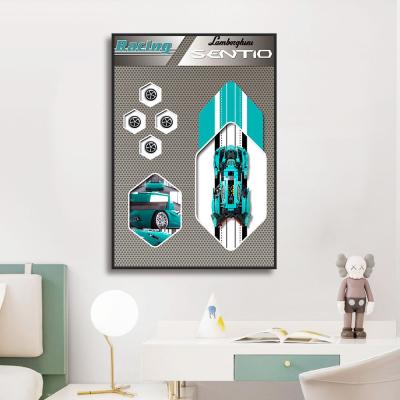China Customized Color Electric Design for Modern 3D Block Car Wall Painting in Living Room for sale