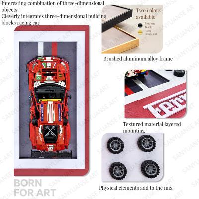 中国 スタイリッシュなビルディングブロックデザイン オーダーメイド スポーツカー ウォールディスプレイフレーム 販売のため