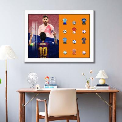 China Decorative Modern 3D Football Star Lionel Messi Wall Decor Electric Hanging Design for sale