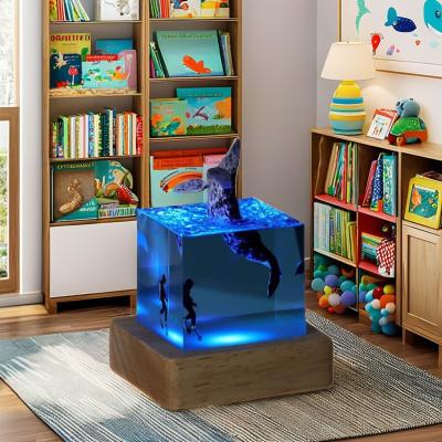 China Direct Ocean Night Lamp Resin Atmosphere Table Light for Kids' Bedroom Made of BAMBOO for sale