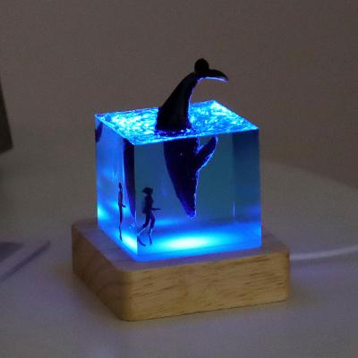 China Logo Customized Logo LED Ocean Night Light for Kids Shark Diver Atmosphere from Direct for sale
