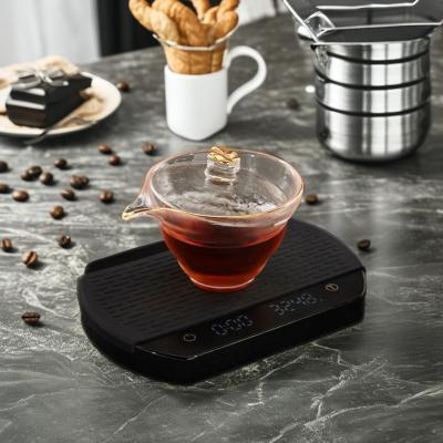 Cina Stile di design minimalista 3kg/0.1g Compatta Scala elettronica per il caffè a goccia con timer nero in vendita