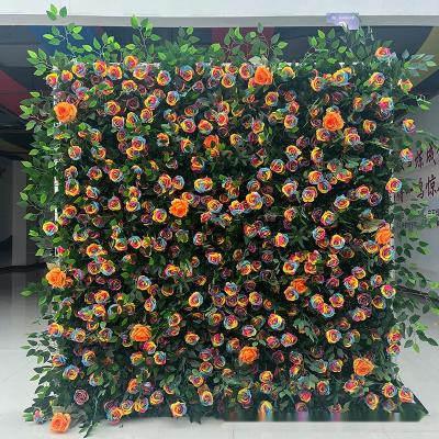 Cina Aggiungi eleganza ai tuoi eventi con un muro di fiori in tessuto 3D di 8 piedi e piante verdi artificiali in vendita