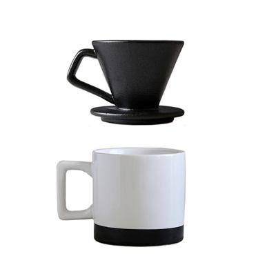 China Classic Design Ceramic Coffee Maker with Porcelain Mug and Custom Pour over Dripper Set for sale