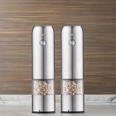 China Salt Pepper Mills with Ceramic Burr Core Stainless Steel Mini Electric Grinder Set ' Needs for sale
