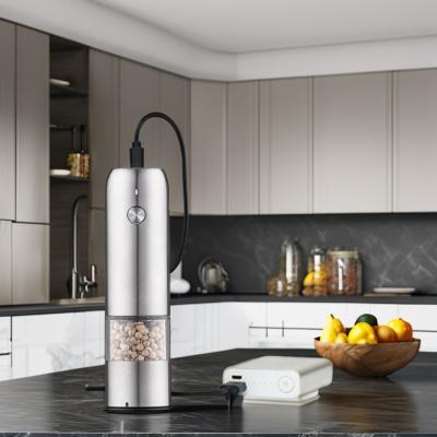China Salt Pepper Mills with Ceramic Burr Core Stainless Steel Mini Electric Grinder Set ' Needs for sale