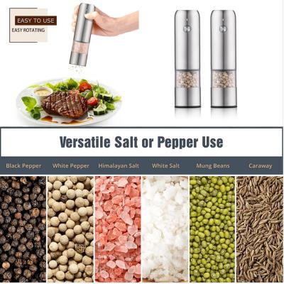 China Salt Pepper Mills with Ceramic Burr Core Stainless Steel Mini Electric Grinder Set ' Needs for sale