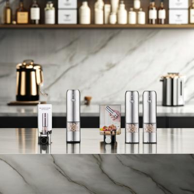 China Salt Pepper Mills with Ceramic Burr Core Stainless Steel Mini Electric Grinder Set ' Needs for sale