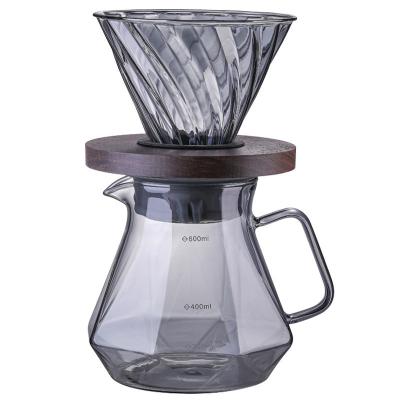 Cina Tazza per gocciolante di vetro ad alto borosilicato per versare sopra il caffè 400 ml di capacità resistente al calore in vendita