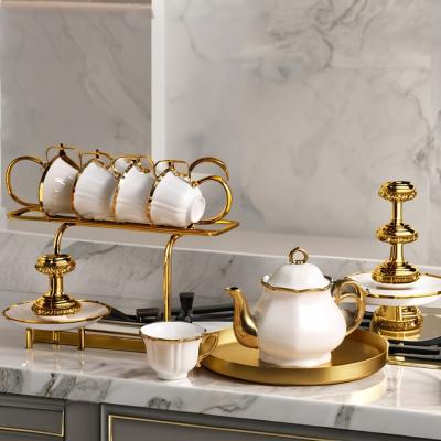 Cina Set di tazze da tè in ceramica di lusso europeo per gli amanti del caffè a casa e in ufficio in vendita