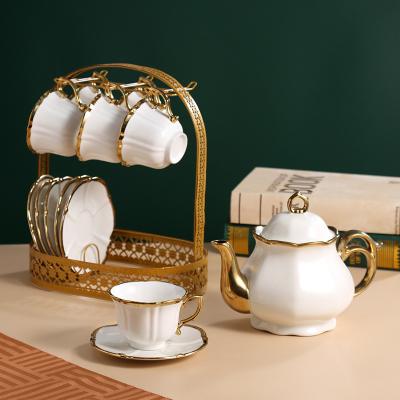 Cina Set di tazze da tè in ceramica di lusso europeo per gli amanti del caffè a casa e in ufficio in vendita