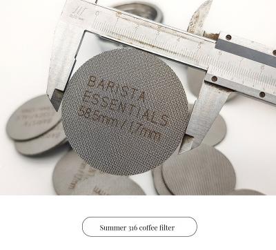 China Gepersonaliseerde grootte roestvrij staal koffiefilter 58mm Grootte Mesh oppervlak Thee gestopte melk Te koop