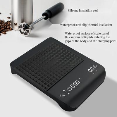 Cina Timer e Bamboo a base di silicone Scala digitale ricaricabile per caffè 3kg/0,1g Precisione in vendita