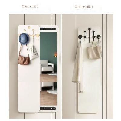 China Modern Home Decorative Full Body Wall Mirror with Coat Rack and Hidden Sliding Design for sale