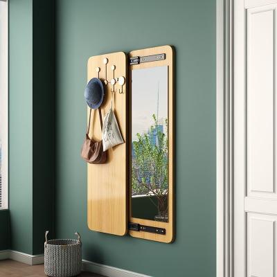 China Modern Home Decorative Full Body Wall Mirror with Coat Rack and Hidden Sliding Design for sale